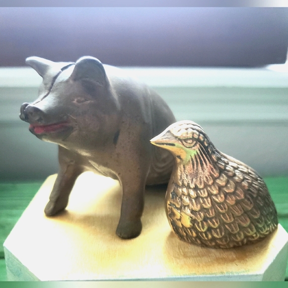 antique cast iron | Accents | Antique Cast Iron Hog Bank And A Brass ...